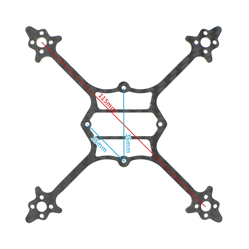 115mm Wheelbase Bottom Plate 3K Carbon Fiber for Happymodel Crux3 ...