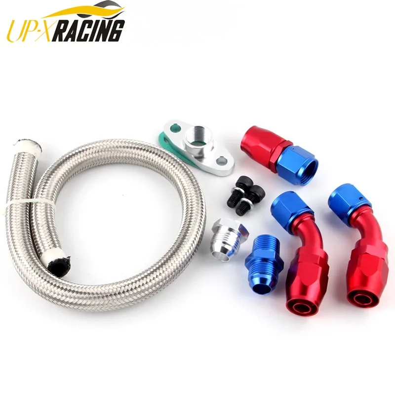Turbo Oil Feed Line Kit 90-Degree – Fits T3, T4, T04E, GT35, GT45 ...
