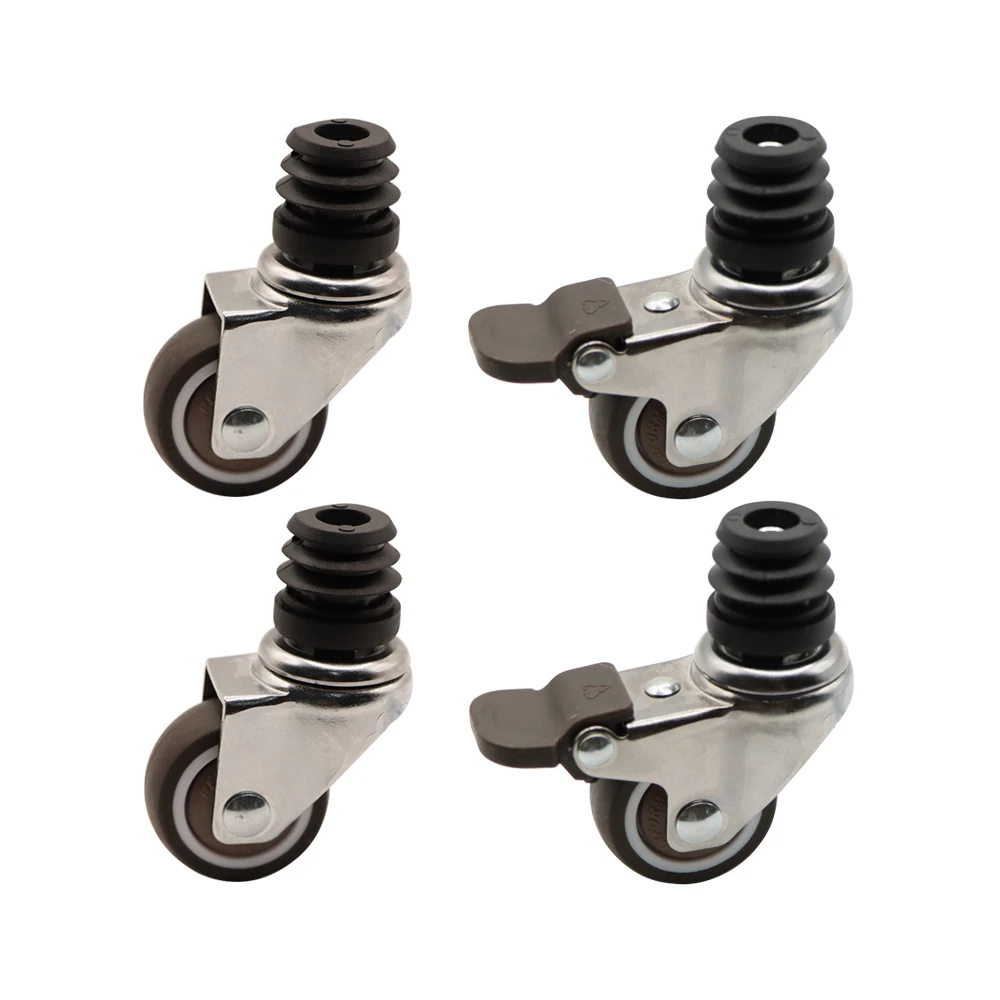 4Pcs-Furniture-Swivel-Casters-M8-Threaded-Stem-1-5-Rubber-Wheels-with ...