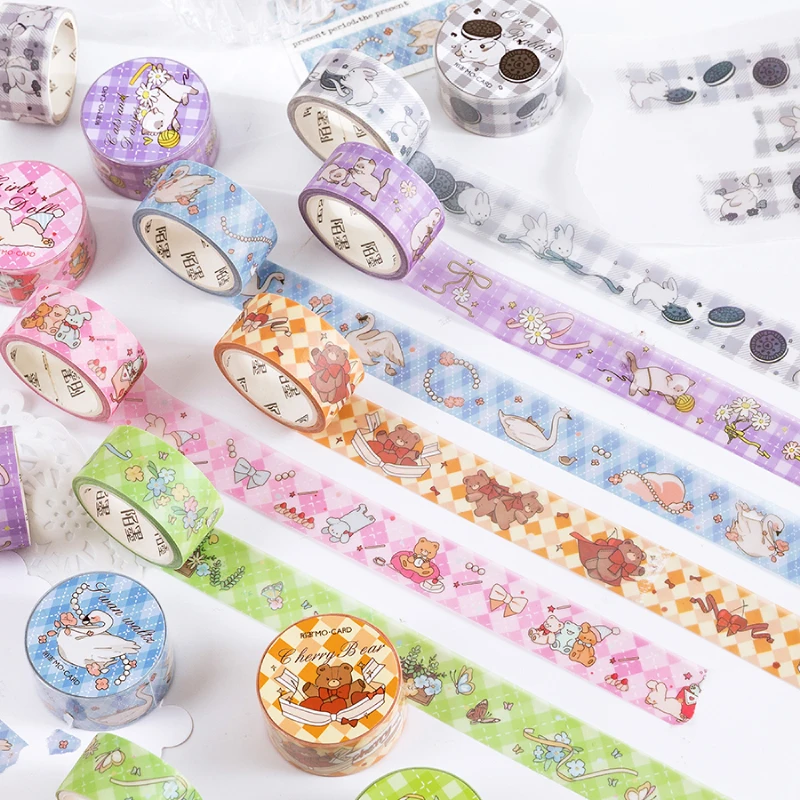Cute Washi Tape Cartoon Animals Masking Tapes Butterfly Cat Diy Label ...