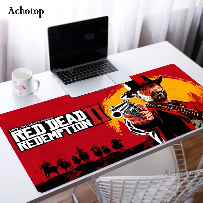 Red dead redemption 2 90x40cm grande teclado do jogo do rato almofada ...