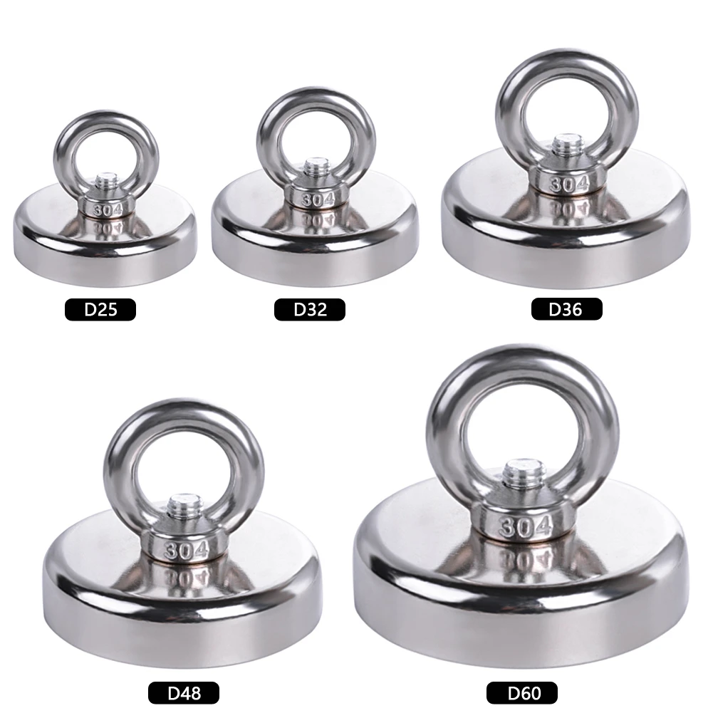 D20mm-D60mm Magnet Neodymium Magnet Round Thick Eyebolt Treasure Hunt ...