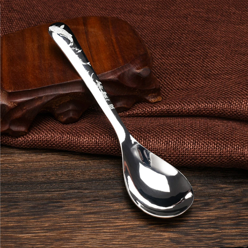 Sterling-Silver-999-Spoon-New-Year-Prosperity-Pattern-Coffee-Ice-Cream ...