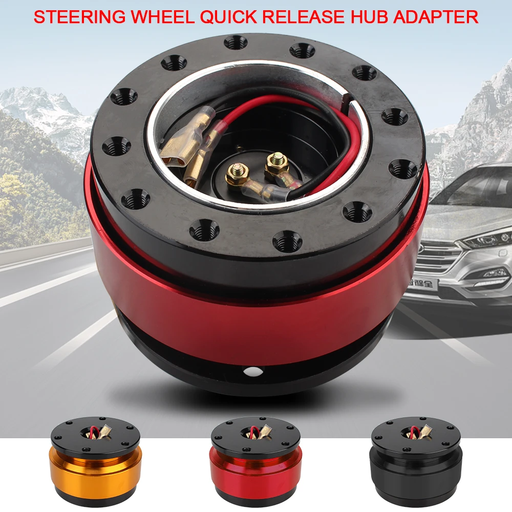 QUICK RELEASE SNAP OFF STEERING WHEEL BOSS HUB KIT ADAPTER GOLD RACING ...