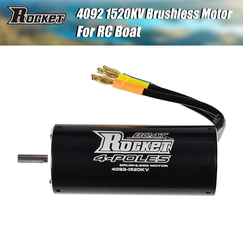 Rocket 4092 Waterproof Brushless Motor 1520KV 4 Poles for Traxxas M41 ...