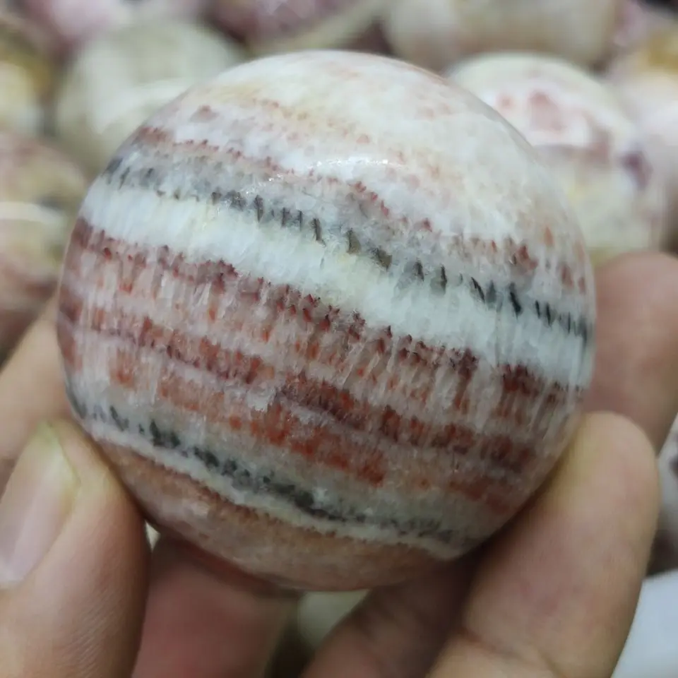 Rocks & Geodes Home & Living Red Banded Calcite Spheres etna.com.pe