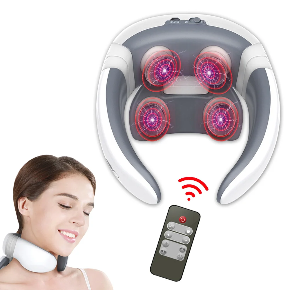 Smart Neck Massager Pulse Back Massage Heating Pain Relief Tool ...