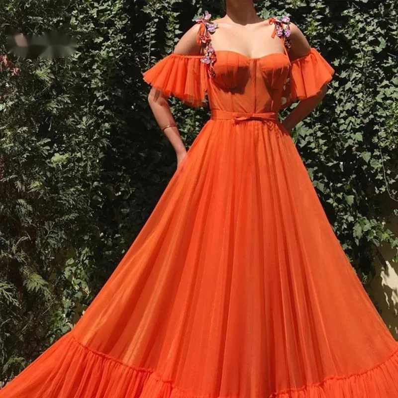 Orange Princess Prom Dresses