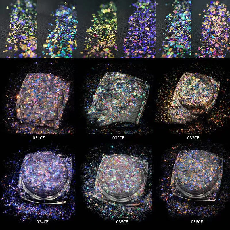Mixed Chameleon Chrome Chunky Flakes Holographic Nail Irridescent ...