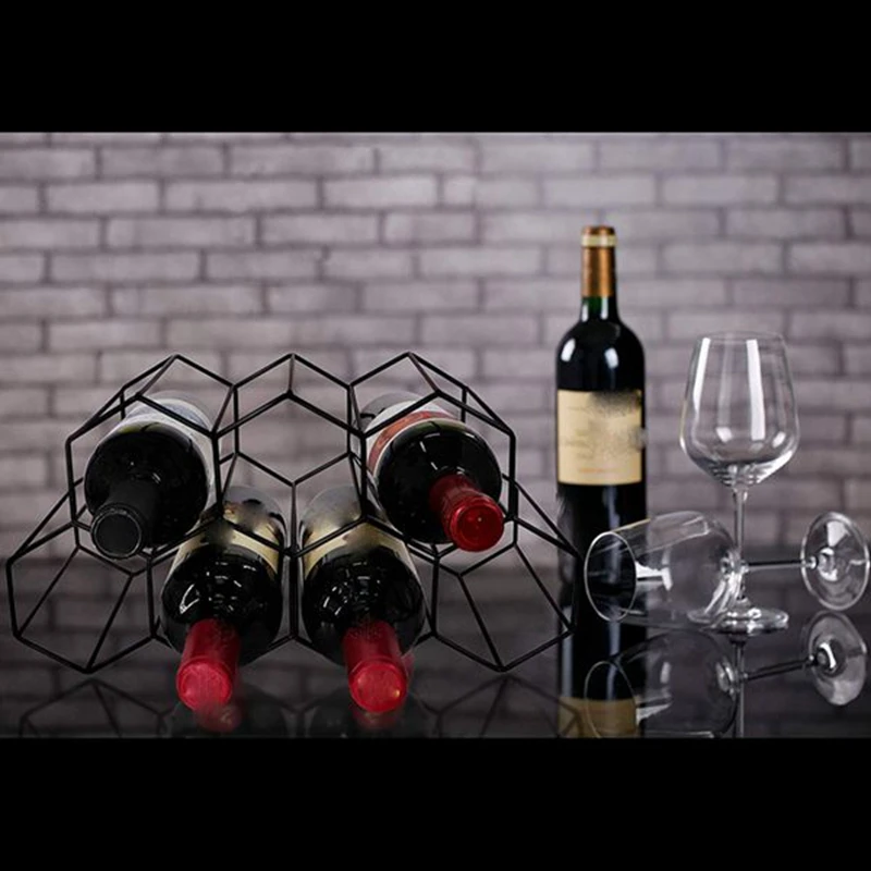 Promotion! Home Living Room Grape Wine Rack,Modern Metal Honeycomb Wine ...