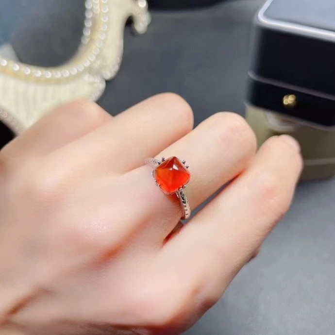 Natural-Sugar-loaf-Cutting-Garnet-Solid-925-Sterling-Silver-Ring ...