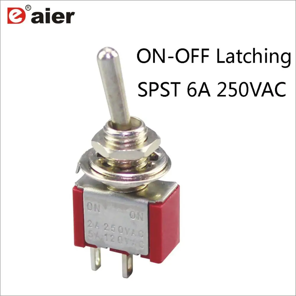 10Pcs Red Miniature Toggle Switch ON-OFF SPST 3A 250VAC Single Pole ...