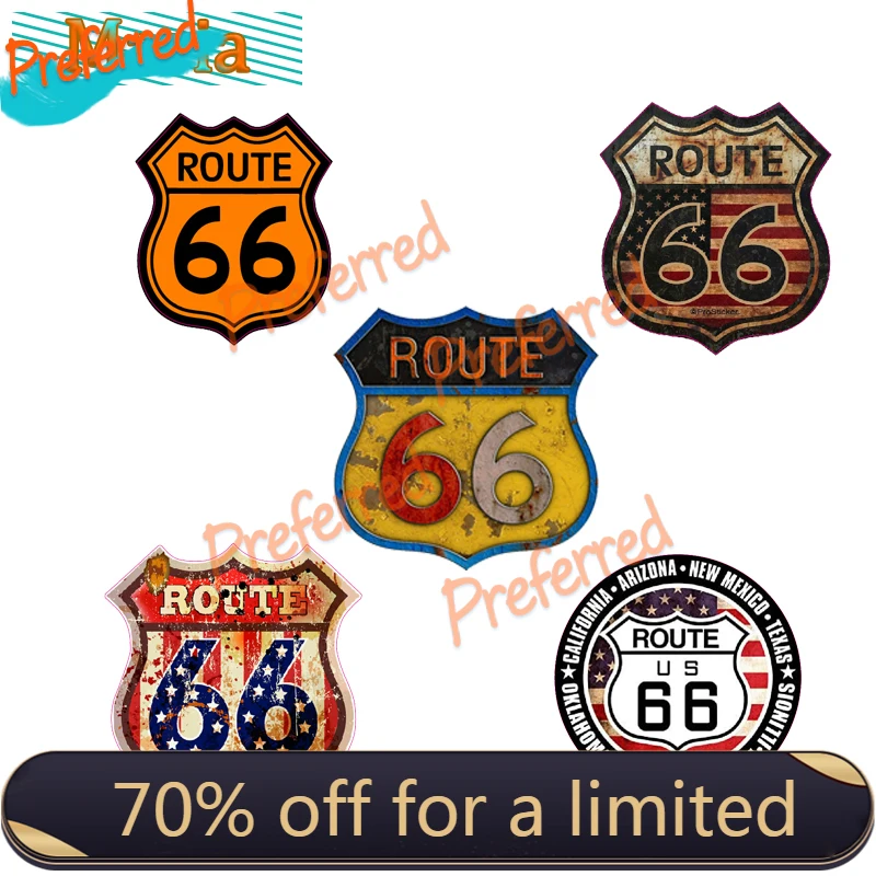 USA-Route-66-Car-Sticker-Sign-Bumper-Motorcycle-Helmet-decal-Vinyl-JDM ...