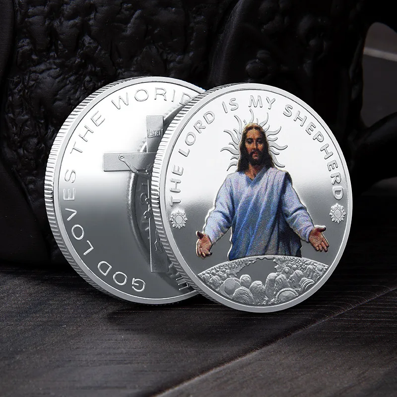 Jesus Christ Metal Commemorative Coin, Gilded Silver Coin, Religious ...