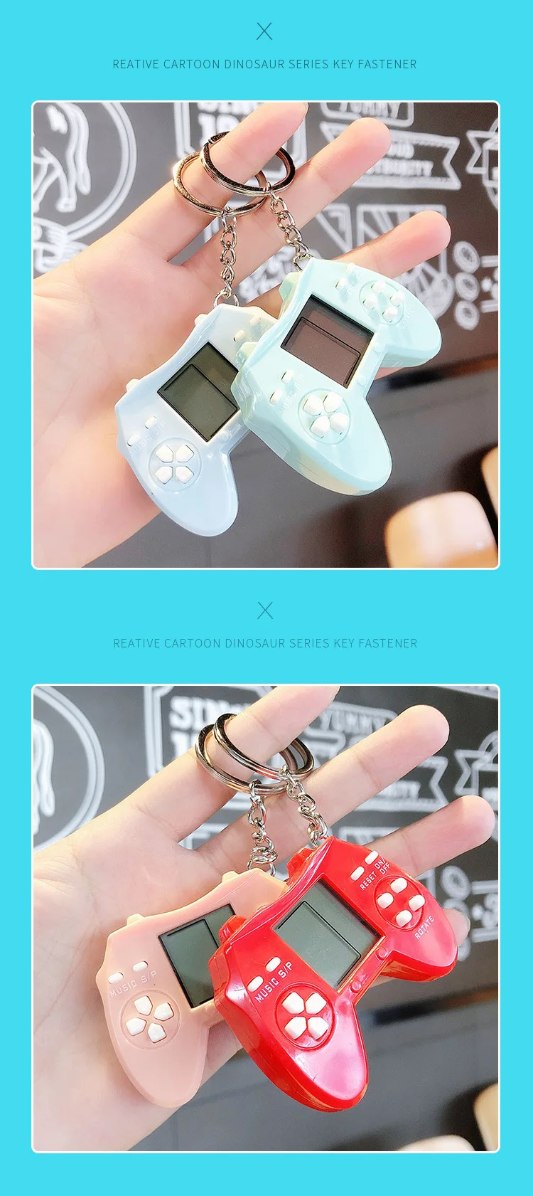 Retro Console Game Keychain Built-In Games Puzzle Video Game Mini Game ...