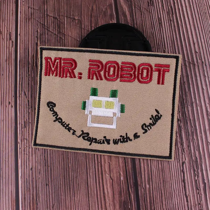 Mr.robot Patch Letter Applique On Clothes Cartoon Stripe On Clothes ...
