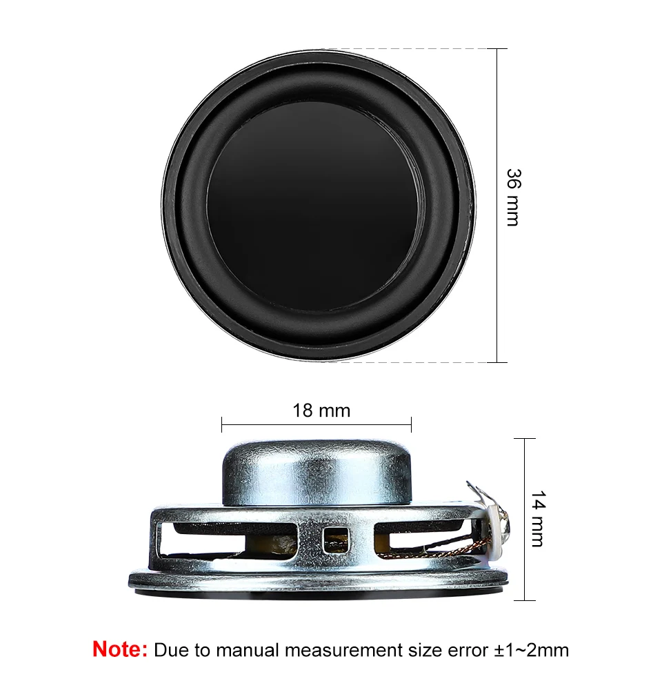 AIYIMA 2Pc 1.4 Inch Full Range Multimedia Music Speakers 4 Ohm 3W 36MM Ultra-thin Magnetic Mini ...