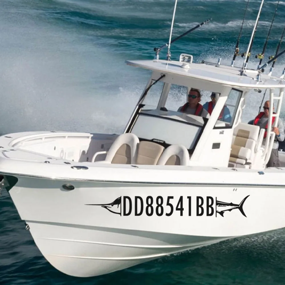Custom Boat Registration Numbers Sticker For Boat Decal Stickers ...