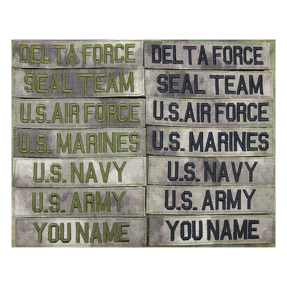 A-tacs Au Custom Name Tapes Chest Services Morale Tactical Military ...