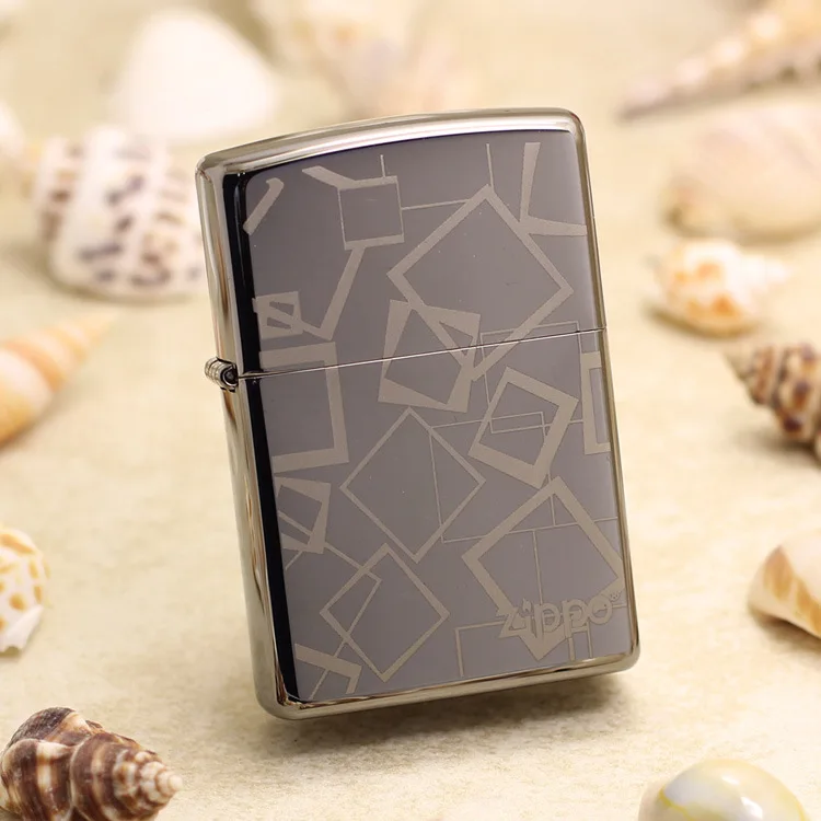Genuine Zippo oil lighter copper windproof Black Ice Lattice cigarette ...