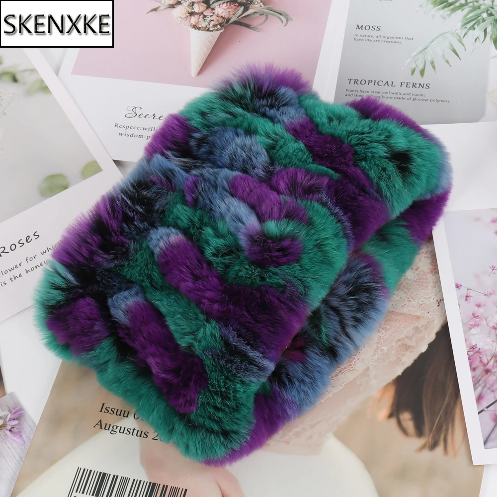 New-Arrival-Real-Fur-Ring-Hairband-Scarf-Women-Knit-Real-Rex-Rabbit-Fur ...