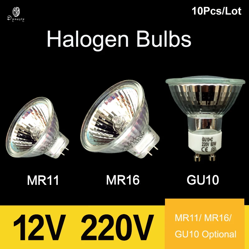 10Pcs-Lot-Halogen-Spotlight-Bulbs-MR11-MR16-GU10-Various-Holder ...