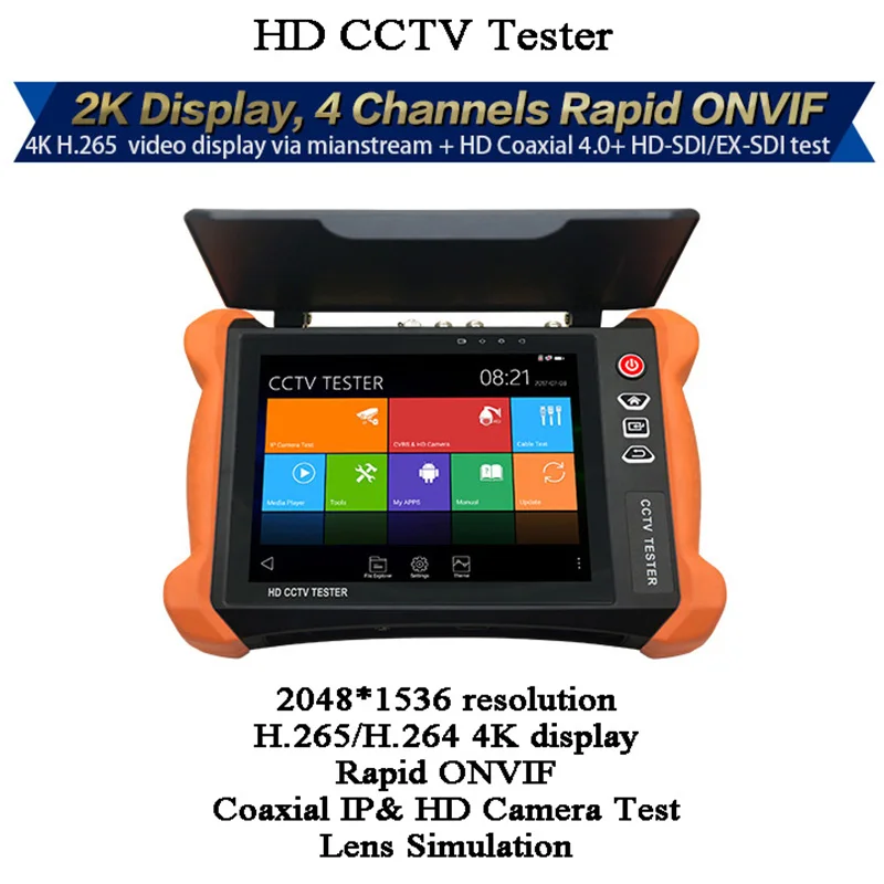 8 Inch Cctv Tester 8mp 3g-sdi Poe Tdr Utp Rj45 Cable Test Tracer Rapid ...