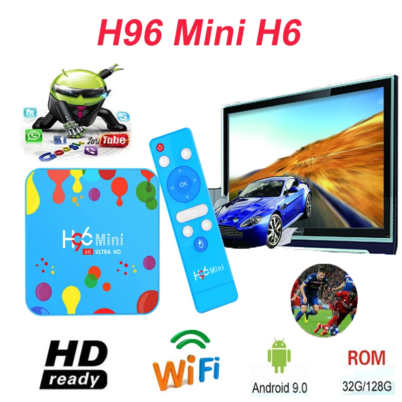 Smart tv Android 9,0 H96MINI H6 Смарт ТВ приставка Full HD 2,4/5G wifi ...