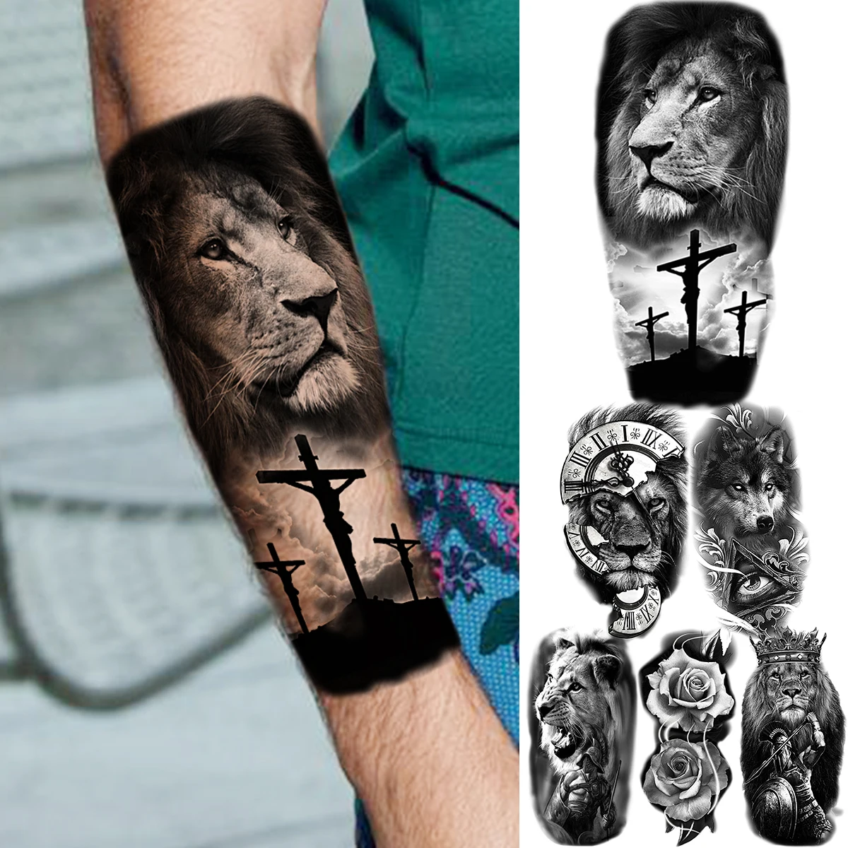 3d Cross With Chain Tattoo