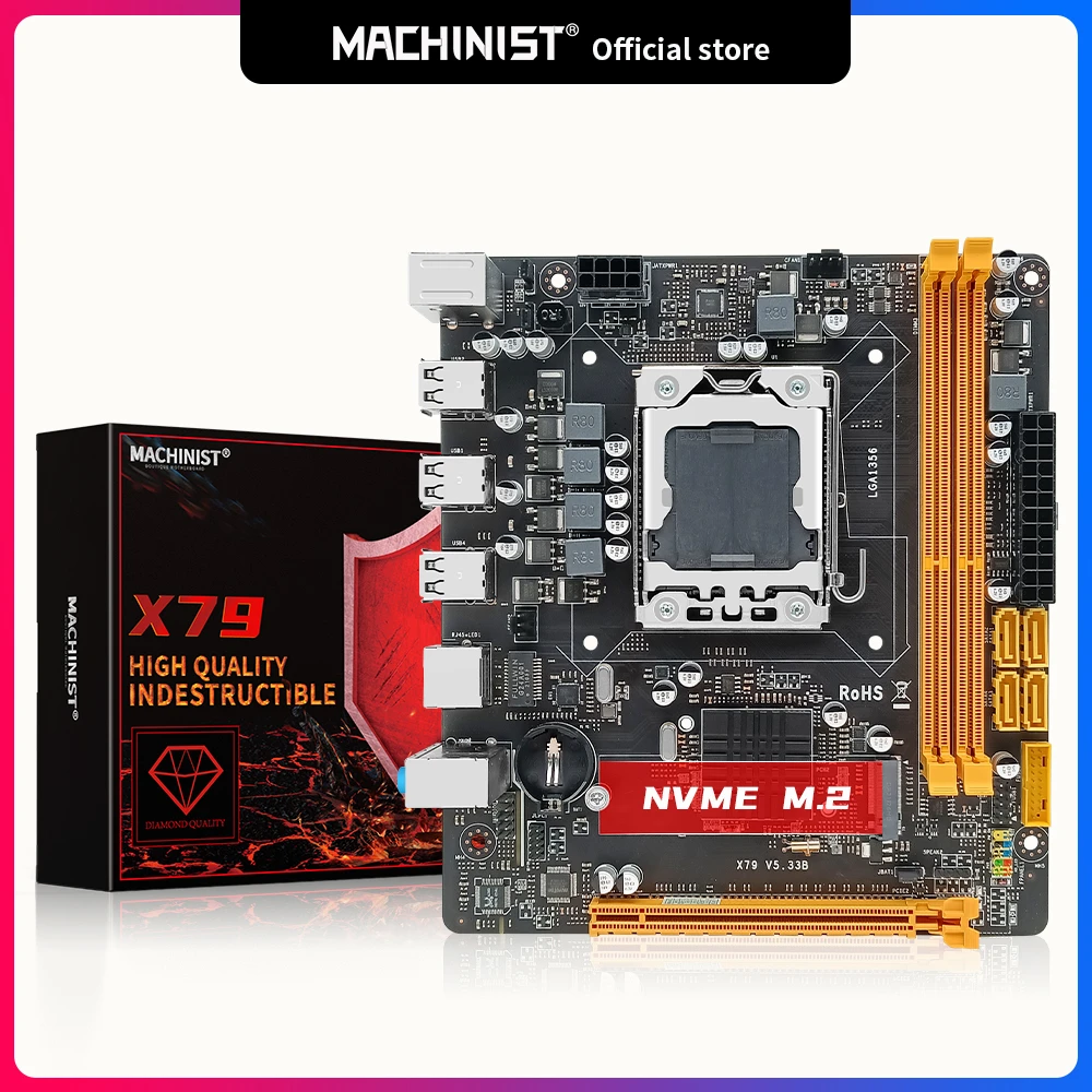 Machinist x79 Motherboard Support LGA 1356 Intel Xeon E5 CPU DDR3 REG ...