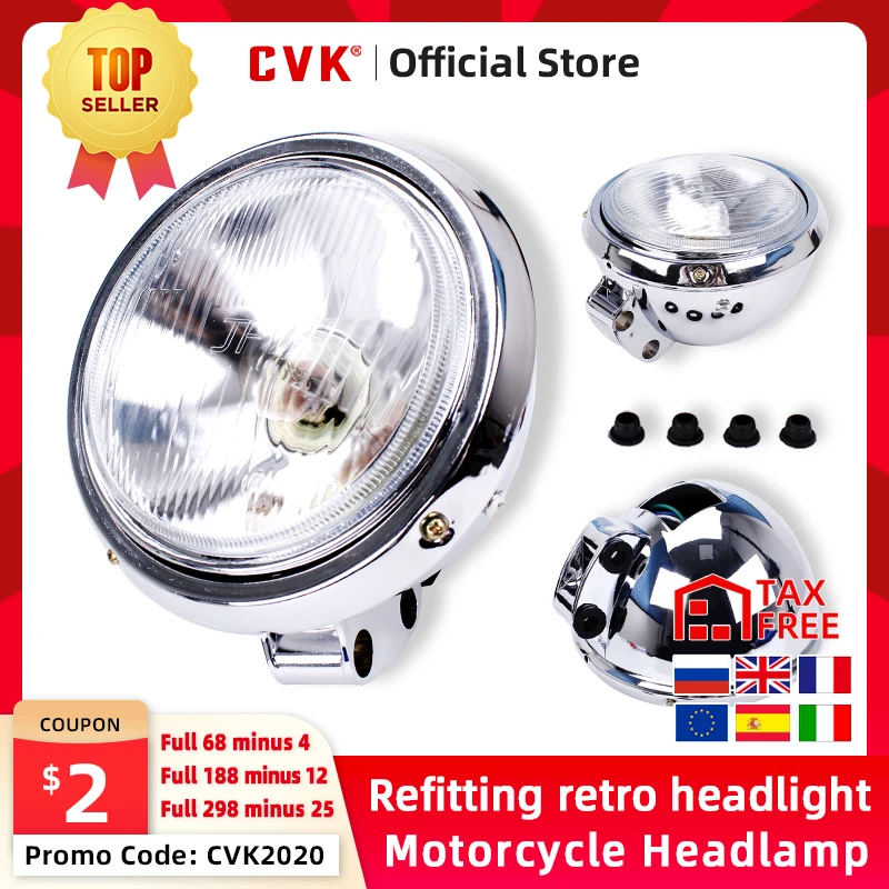CVK-Motorcycle-Universal-DC-12V-Headlight-Headlamp-For-Harley-883-HONDA ...