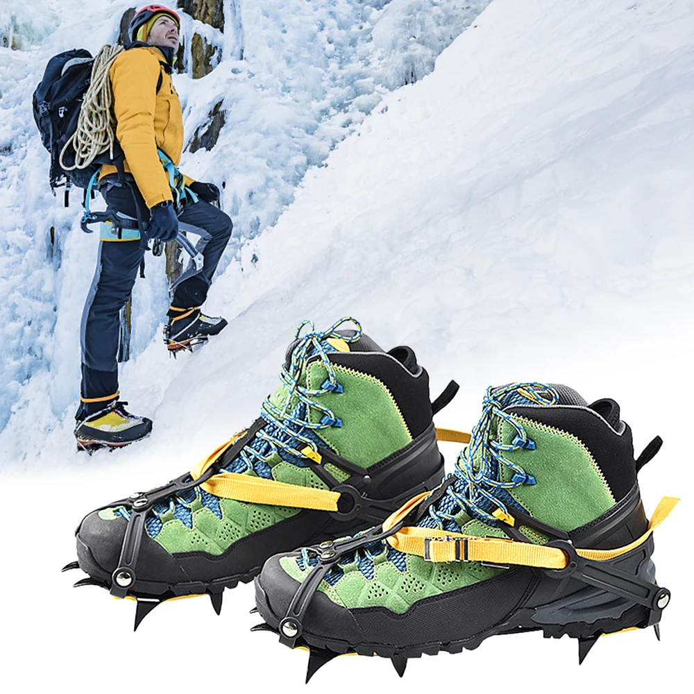 10 Teeth Crampons Traction Cleats Winter Snow Boot Shoe Covers Ice Snow ...