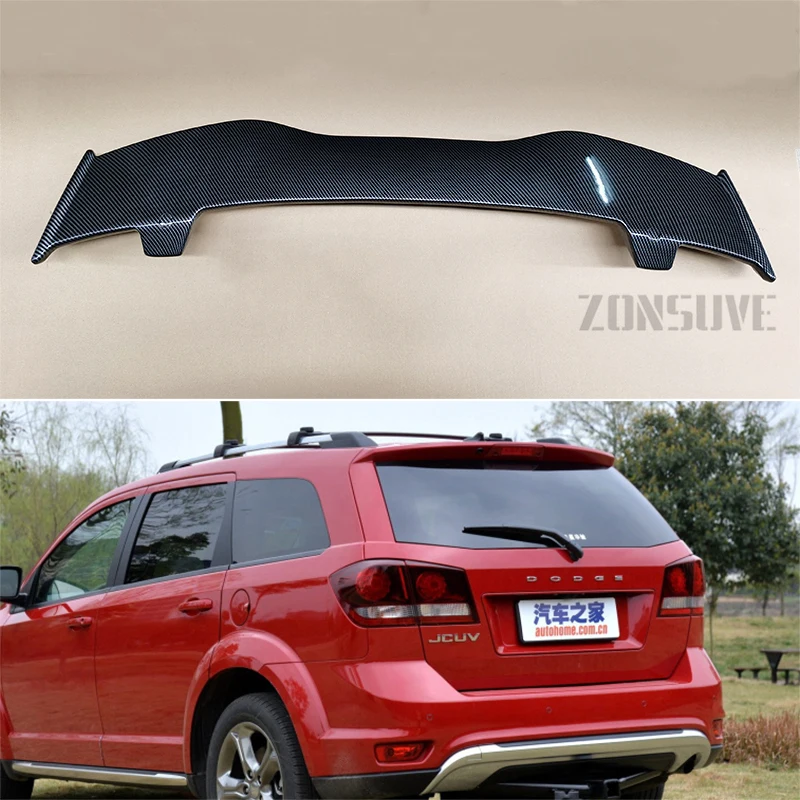 Use For Dodge Jcuv Journey 2016-21 Spoiler ABS Plastic Carbon Fiber ...