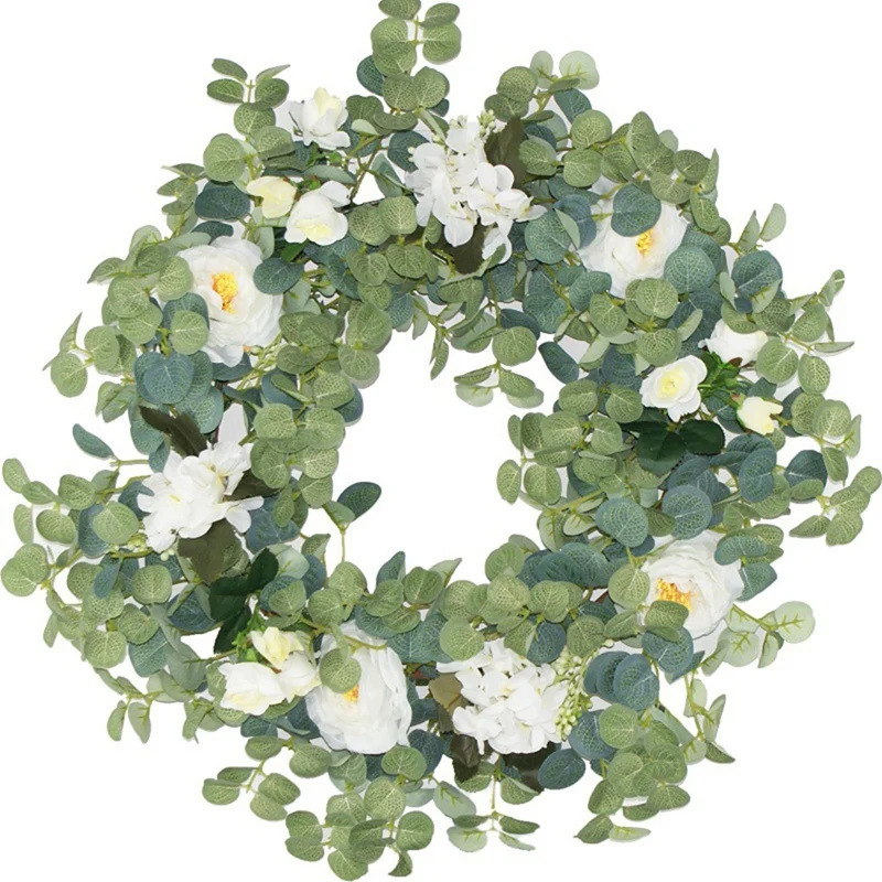Home Décor Farmhouse Wreath Farmhouse Style Decor Spring Eucalyptus ...