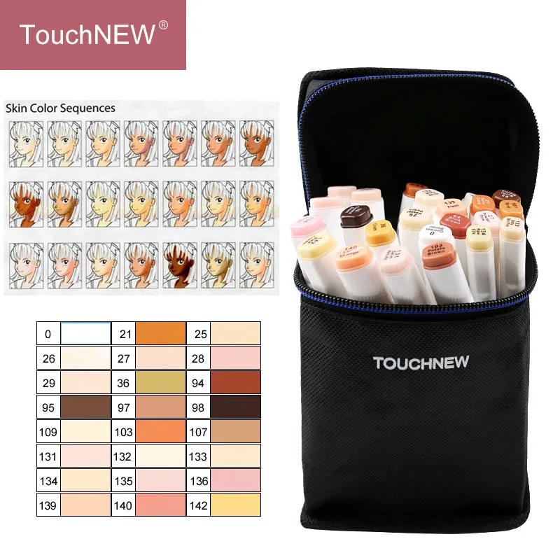 36 Color Marker Pens Skin Brown Series Color For Portrait Sketch ...