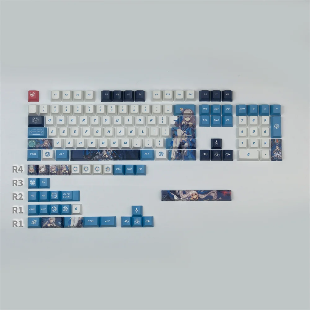 Pbt Angel Keycap 136 Keys Original English Design Cherry Profile Dye ...
