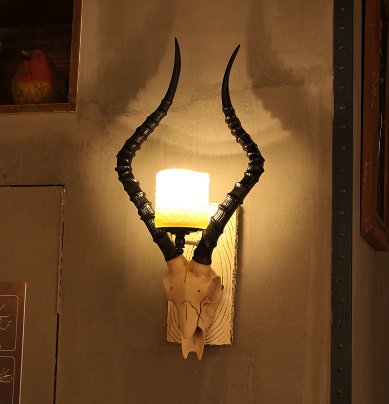 Nordic-Sheep-Head-Wall-Lamps-American-Country-Retro-Sconce-Industrial ...