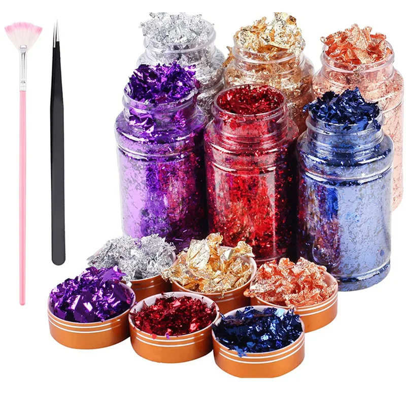 Metallic-Foil-Kit-Resin-Flakes-Gold-Leaf-Gilding-Epoxy-Resin-Glitter ...