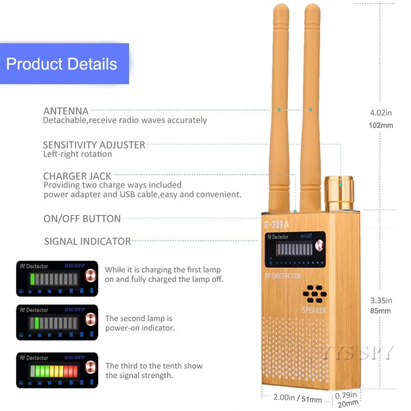 Dual Antenna Rf Signal Detector For Hidden Camera Eavesdropping ...