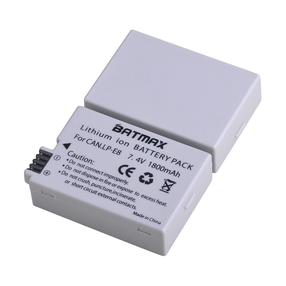 Batmax Lp-e8 Lpe8 1800mah Battery For Canon 550d 600d 650d 700d X4 X5 ...