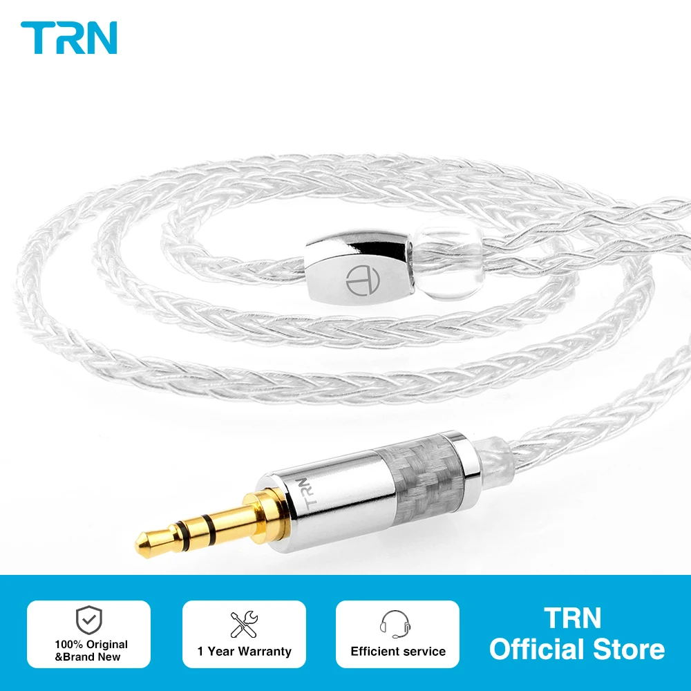 TRN-T3-8-Core-Pure-Silver-Cable-2-5-3-5MM-With-MMCX-2PIN-Connector ...