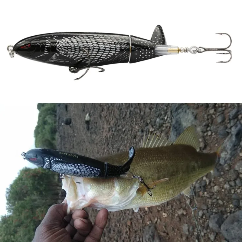 Hunthouse Whopper Plopper 90mm 130mm origin hooks Rotate wobblers Bass ...