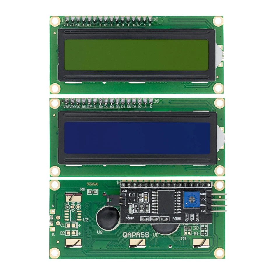 LCD1602 1602 LCD Module Blue / Yellow Green Screen 16x2 Character LCD ...