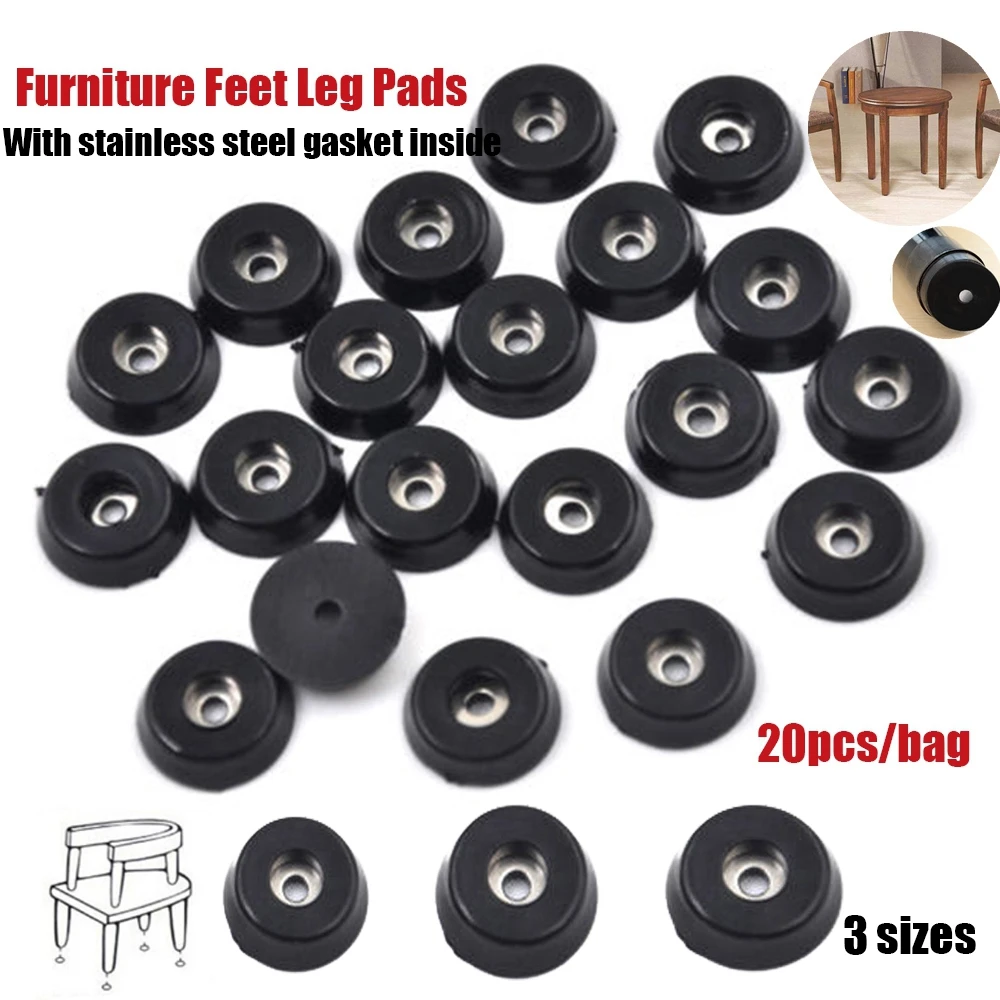 20pcs Rubber Anti Slip Furniture Cabinets Feet Leg Pads Tile Floor ...