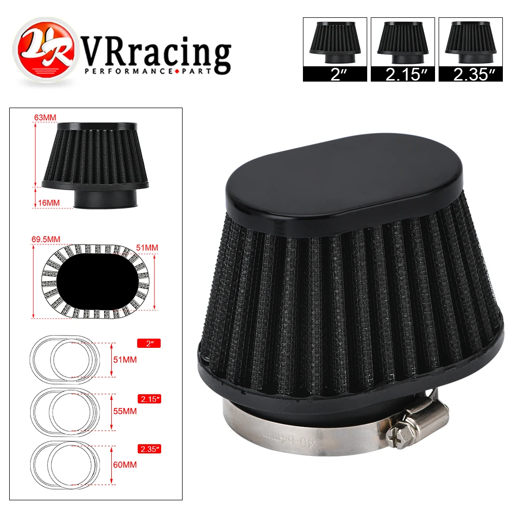 Vr - Motorcycle Air Filter 60mm 55mm 54mm 51mm 50mm Universal For Motor ...