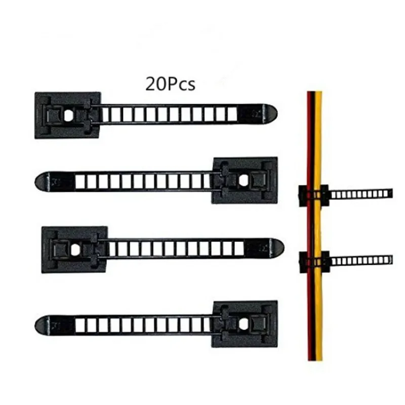 20pcs Adjustable Cable Clips Self Adhesive Cable Wire Clamps Straps ...