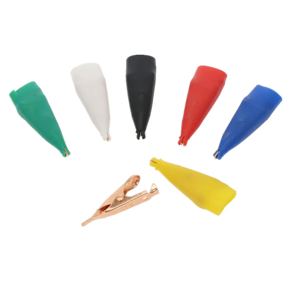 10pcs alligator clip 5A Flat mouth no tooth pure copper test crocodile ...
