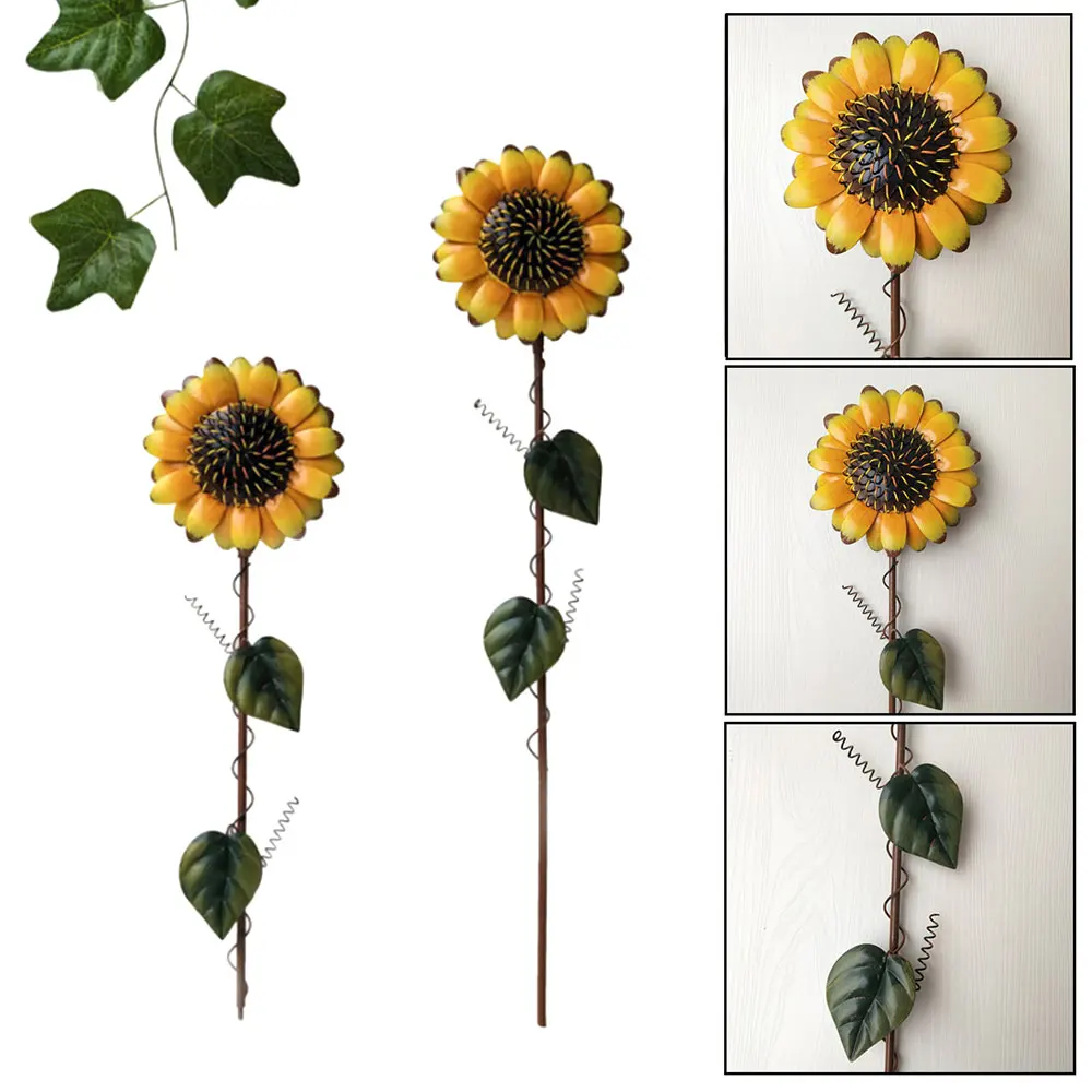 Iron-Sunflower-Garden-Stakes-Spring-Outdoor-Decorative-Plant-Flower ...
