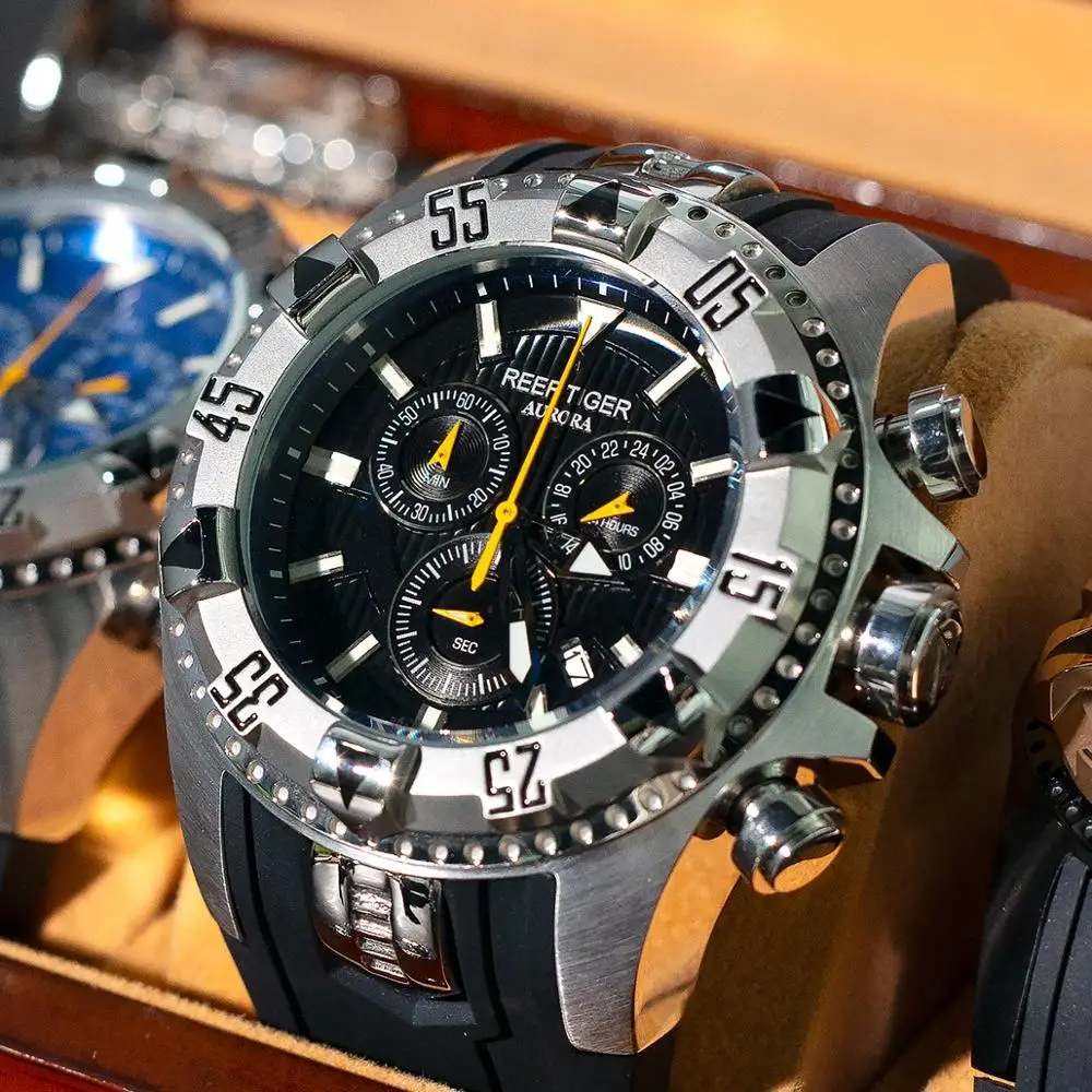 Reef Tiger/RT reloj deportivo para hombre, cronógrafo con fecha ...