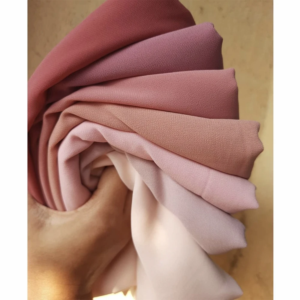72*175cm Muslim Chiffon Hijab Shawls Scarf Women Solid Color Head Wraps ...